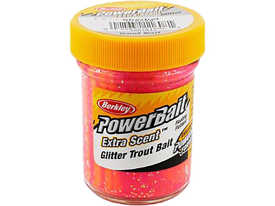 Berkley PowerBait Glitter Trout Bait Fluorescent Red 1.75oz Jar