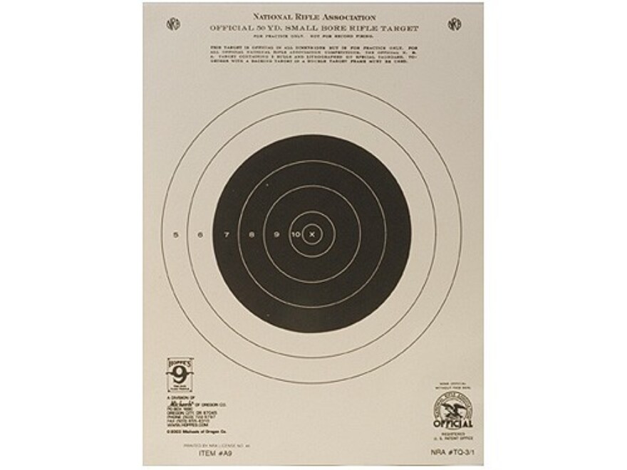 Hoppe's Single Bull Target 50 Yard Rifle 20PK
