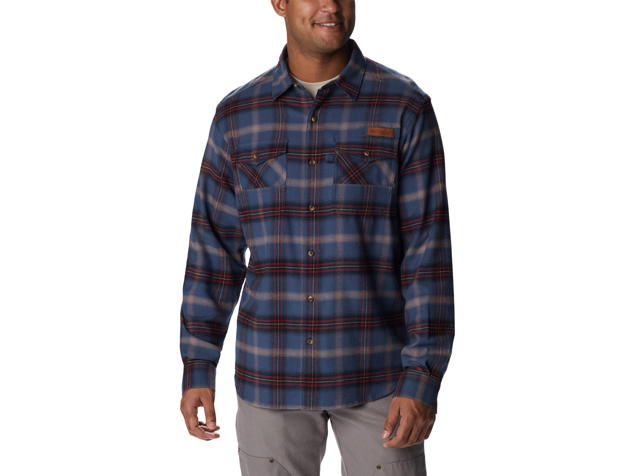 Columbia Men's Roughtail Stretch Flannel Shirt Sahara Decoy Tartan 2XL