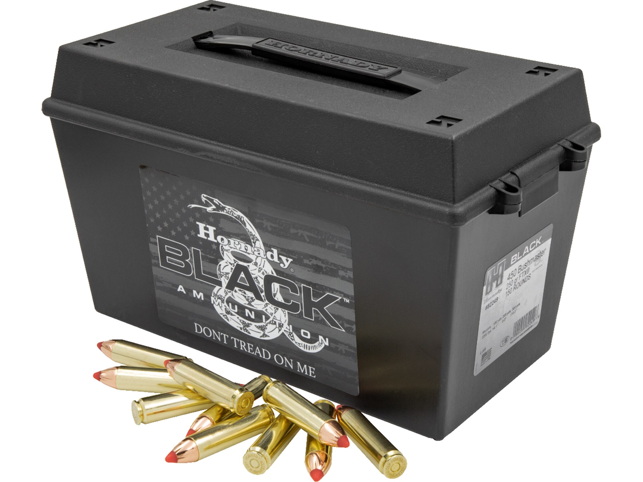 Hornady BLACK Ammo 450 Bushmaster 250 Grain FTX Ammo Can Of 150