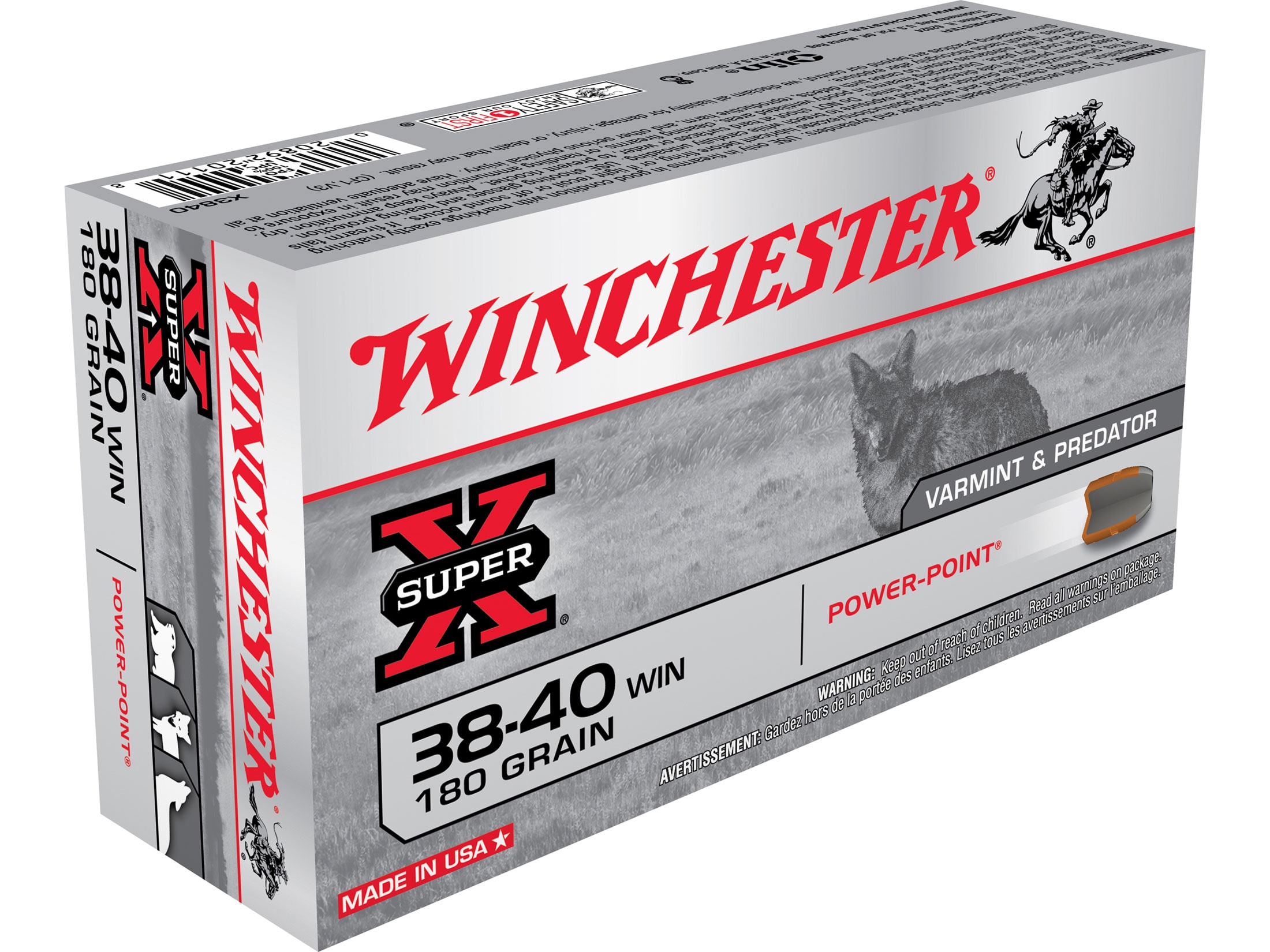 Winchester Super X 38-40 WCF (Rifle) Ammo 180 Grain Jacketed Soft