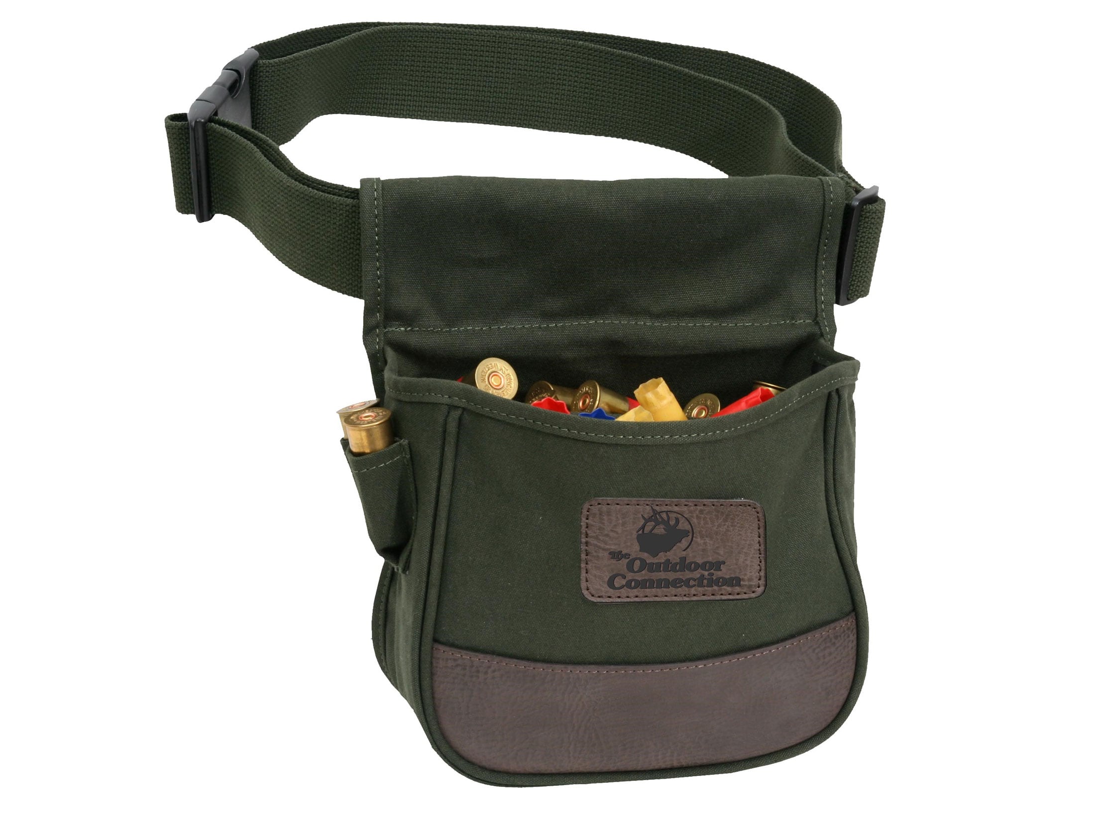 The Outdoor Connection Shotshell Pouch Belt Canvas Leather Green/Brown
