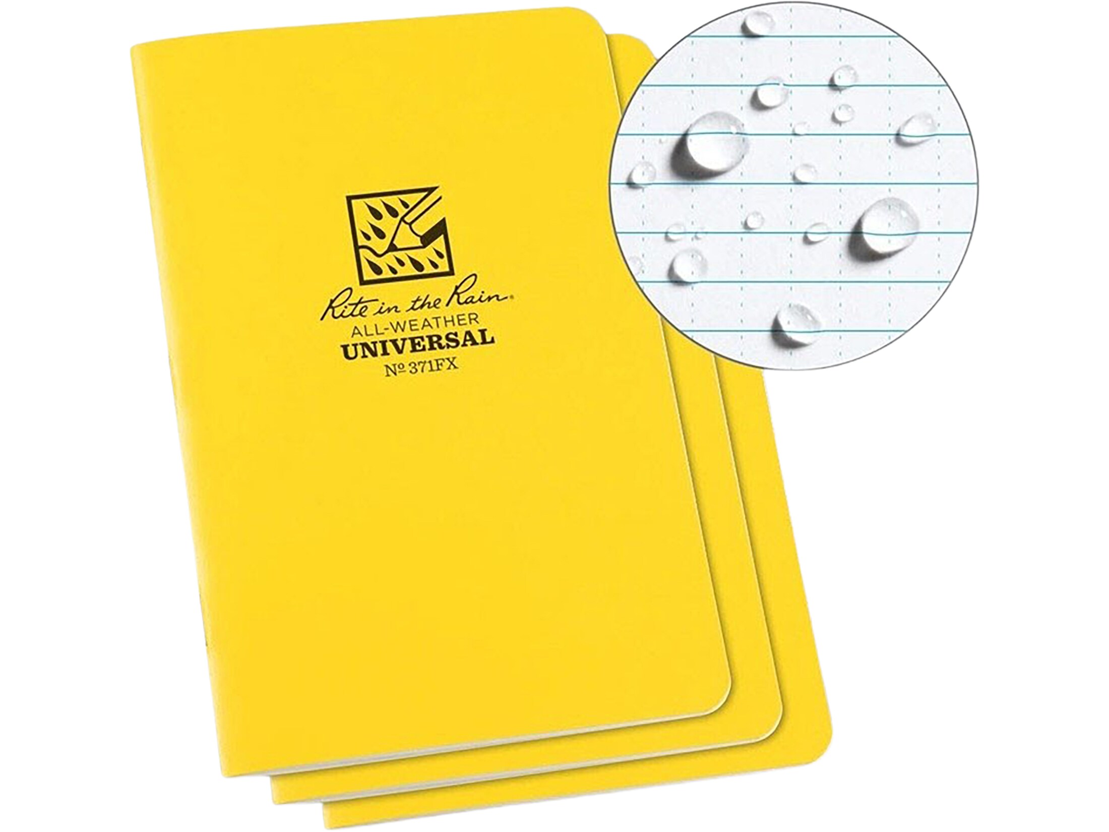 Rite the Rain Stapled Notebook 7 x 4.625 Yellow 3PK