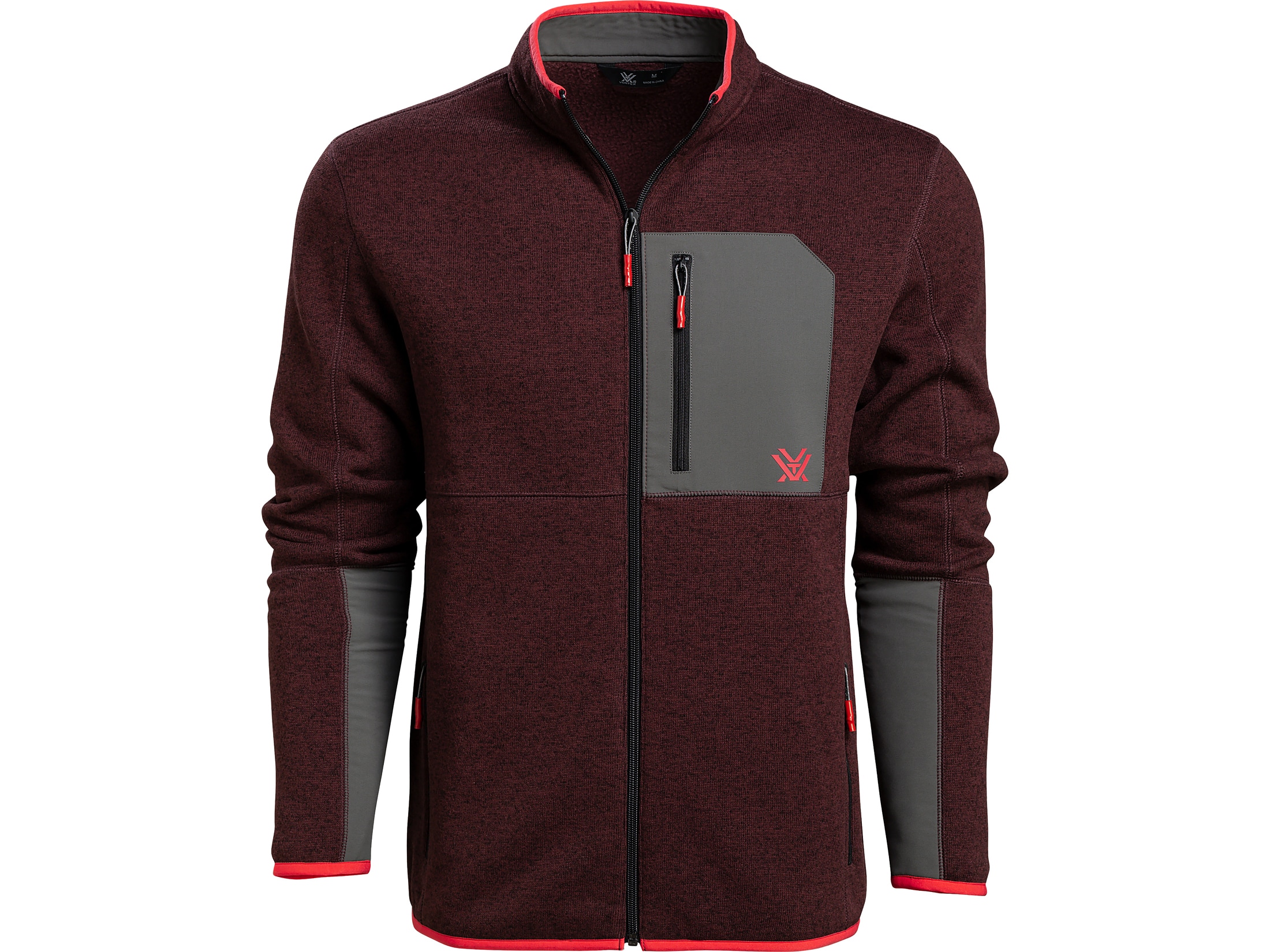 Vortex Optics Men's Anchor Point Fleece Full Zip Sweater Rich Mahogany