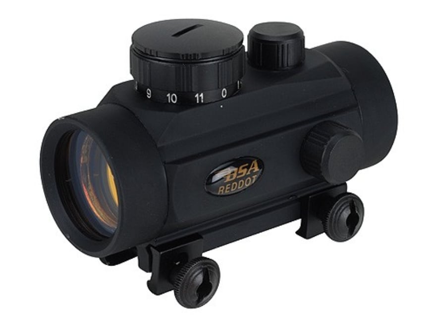 BSA Red Dot Sight 30mm Tube 1x 5 MOA Dot Integral Weaver-Style Mount