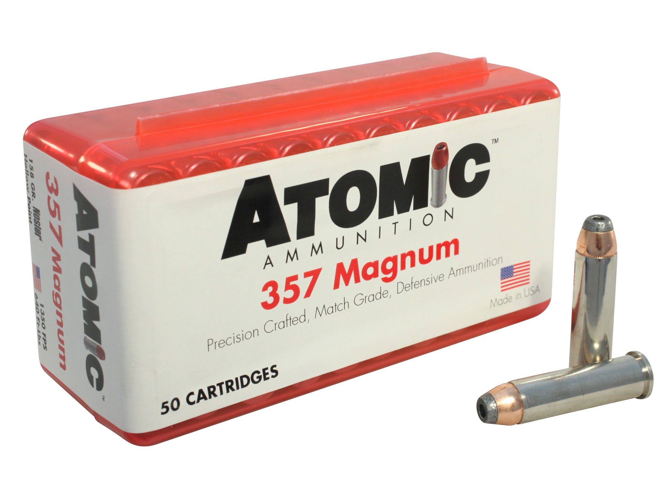 Atomic Ammo 357 Mag 158 Grain Nosler Jacketed Hollow Point Box of 50