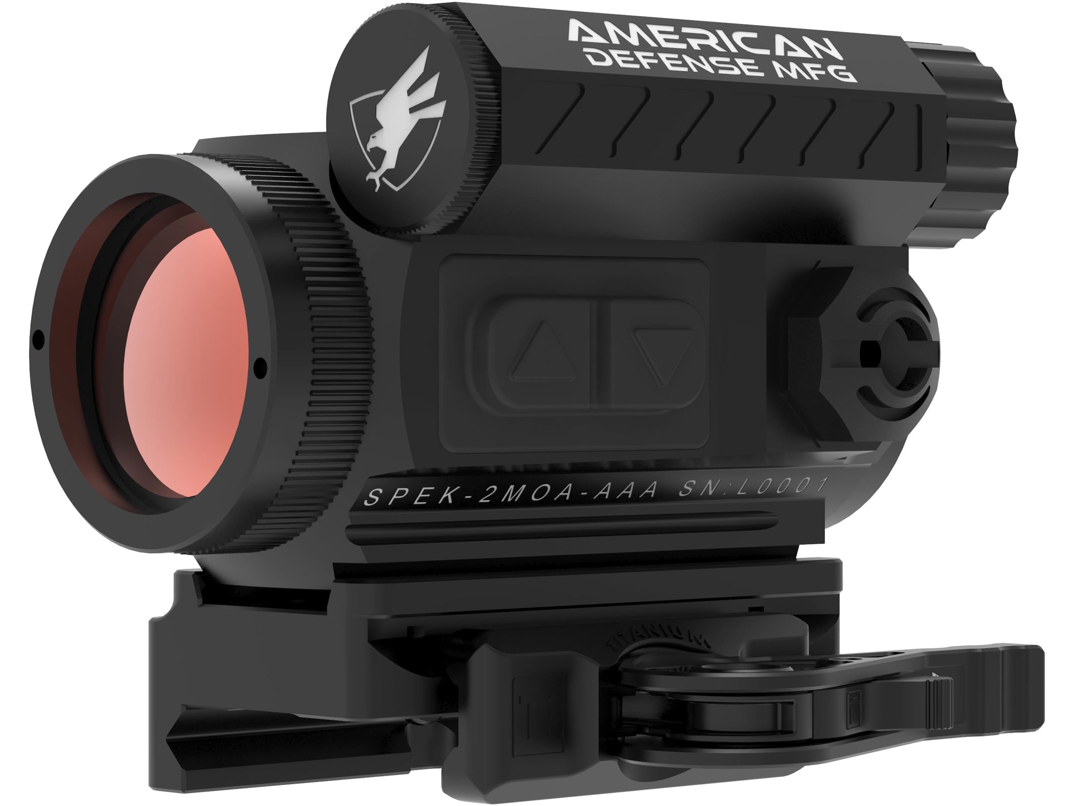 American Defense Spek Red Dot Sight 20mm Tube 1x 2 MOA Dot Picatinny