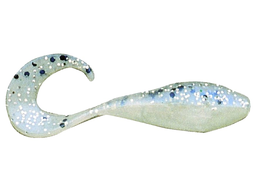 Bass Assassin Curly Shad Grub Salt & Pepper Silver Phantom