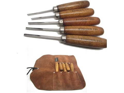 Ramelson Veiner Line V U Checkering 5-Piece Wood Carving Tool Set