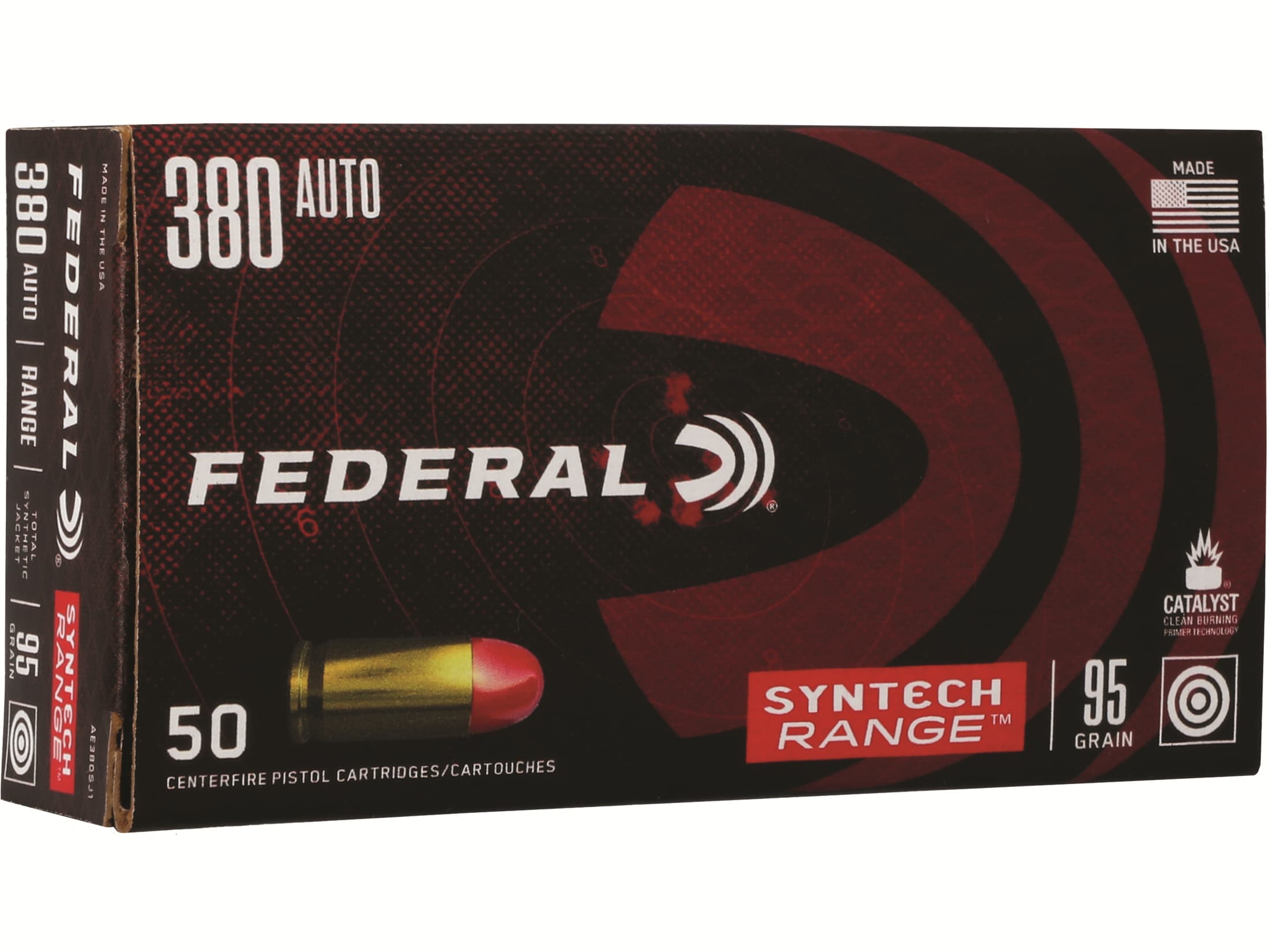 Federal Syntech Range 380 ACP Ammo 95 Grain Federal TSJ Total