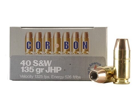 Cor-Bon Self-Defense Ammo 40 S&W 135 Grain Jacketed Hollow Point Box