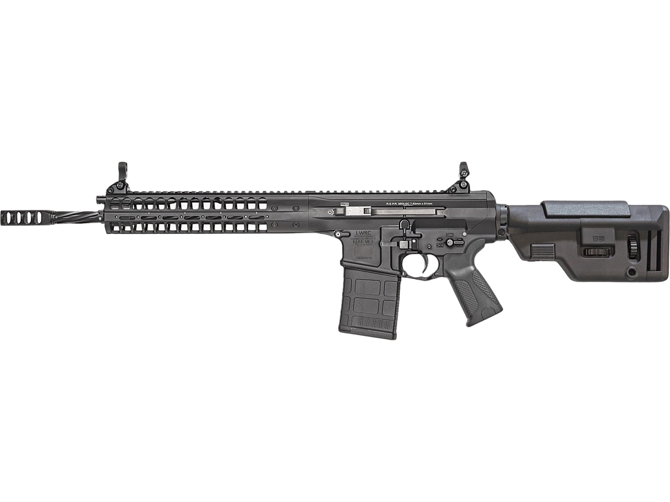 LWRC REPR MKII Semi-Auto Rifle 7.62x51mm NATO 20 Fluted Barrel Black