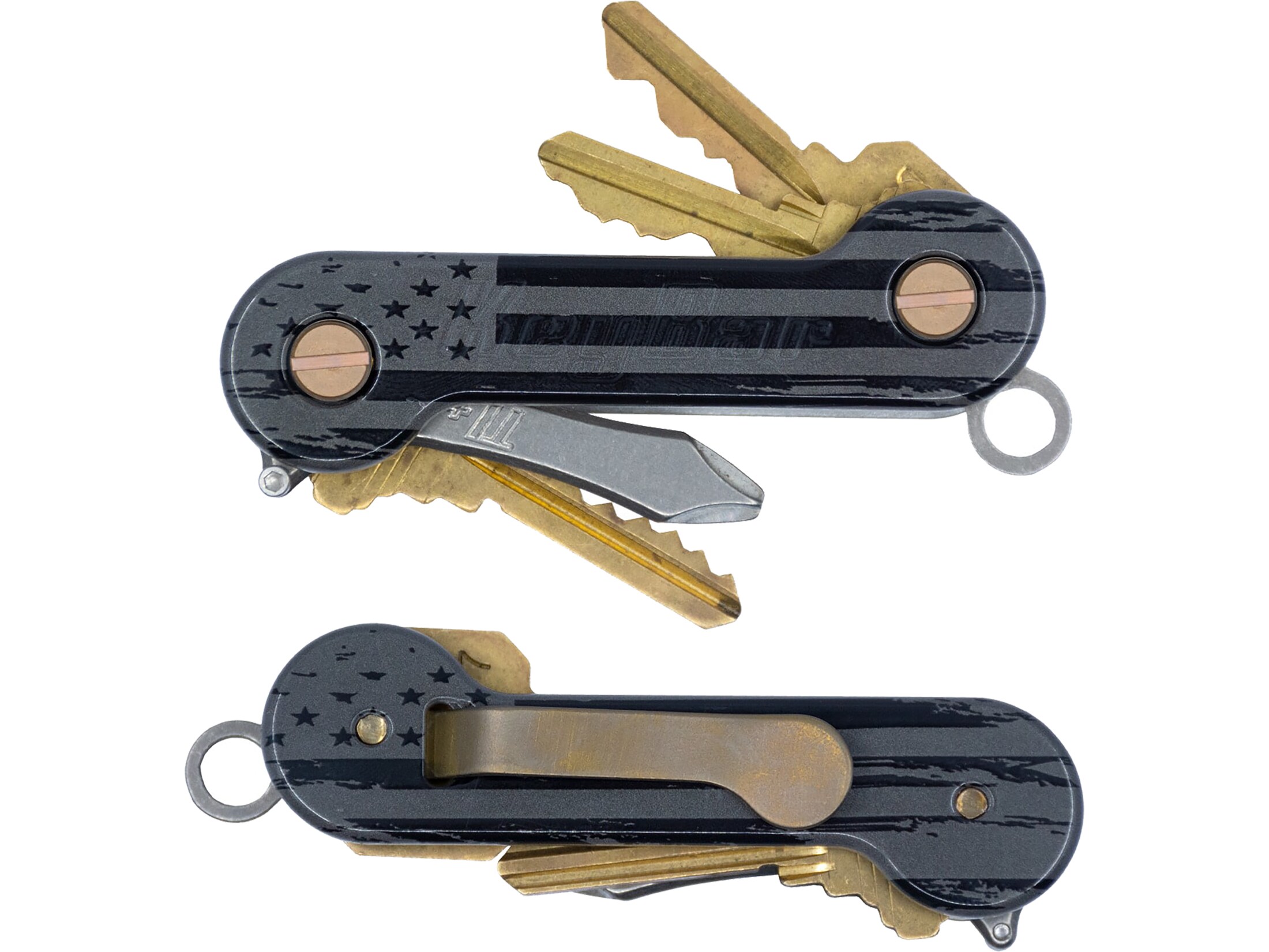 KeyBar Aluminum Black/Gray Flag Key Tool Organizer