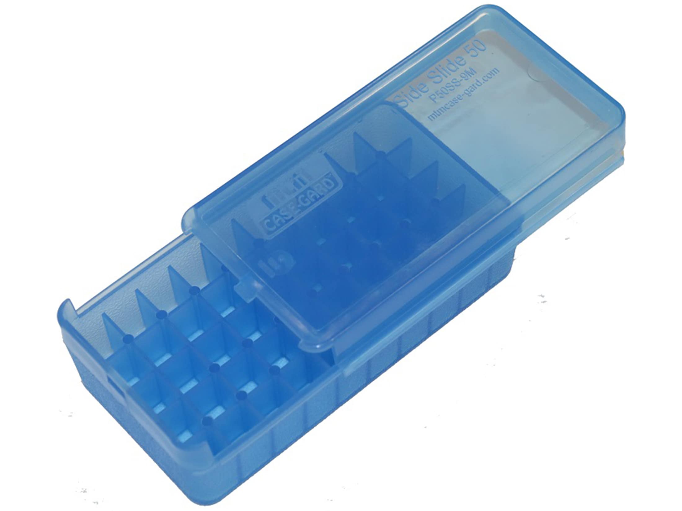 MTM Side Slide Ammo Box 40 S&W, 10mm Auto, 45 ACP 50-Round Plastic
