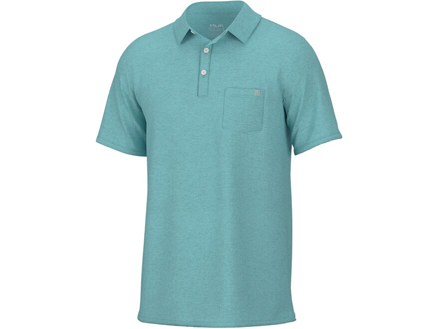 Huk Men's Waypoint Polo Azure Blue 2XL
