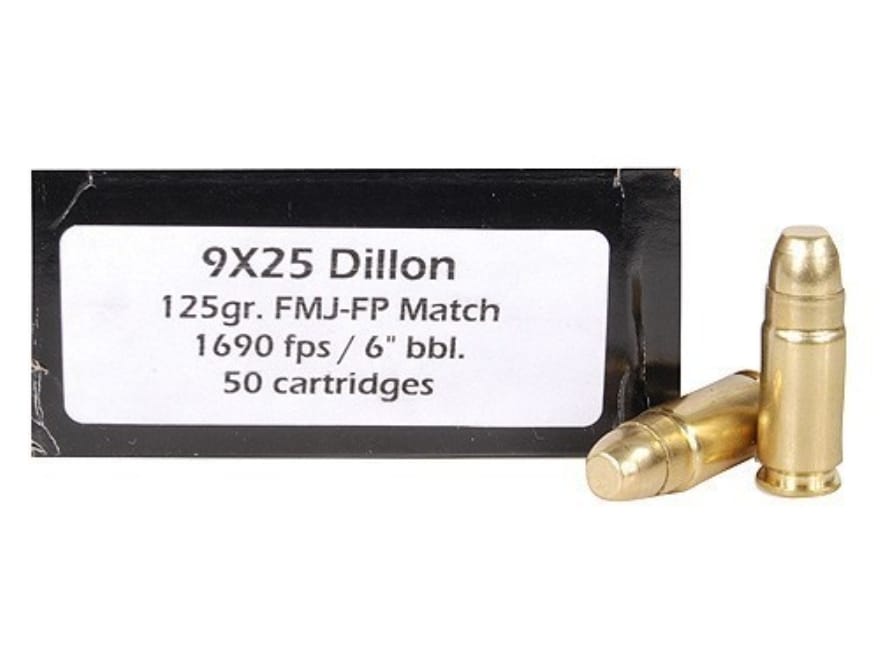 DoubleTap 9x25mm Dillon Ammo 125 Grain Full Metal Jacket Box of 50