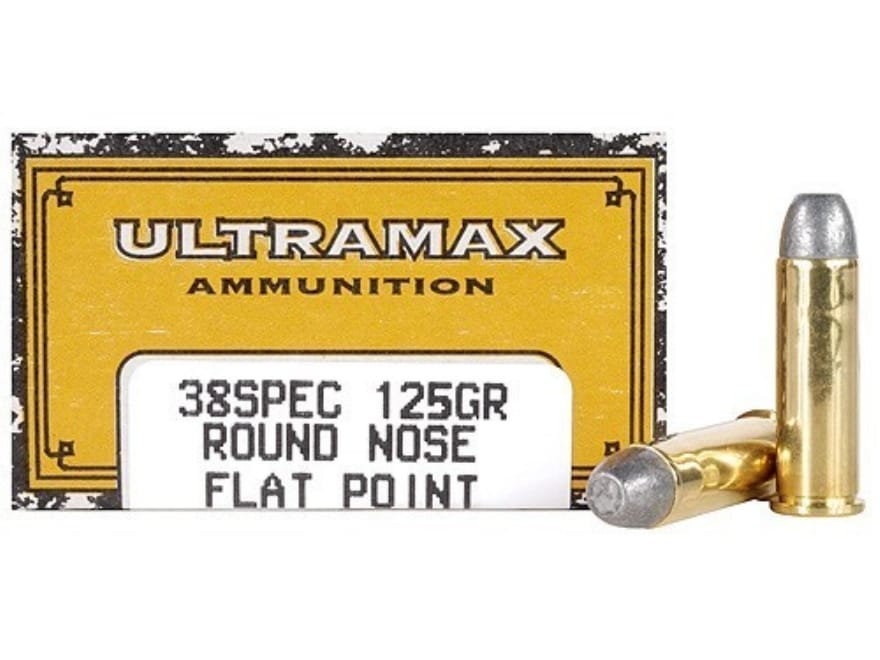 Ultramax Cowboy Action 38 Special Ammo 125 Grain Flat Nose Box of 50