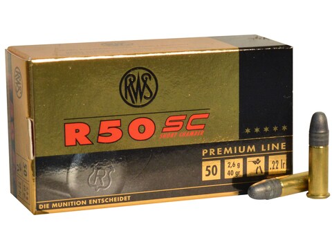 RWS Ammo R50 SC (Short Chamber) 22 Long Rifle 40 Grain Lead Round Nose