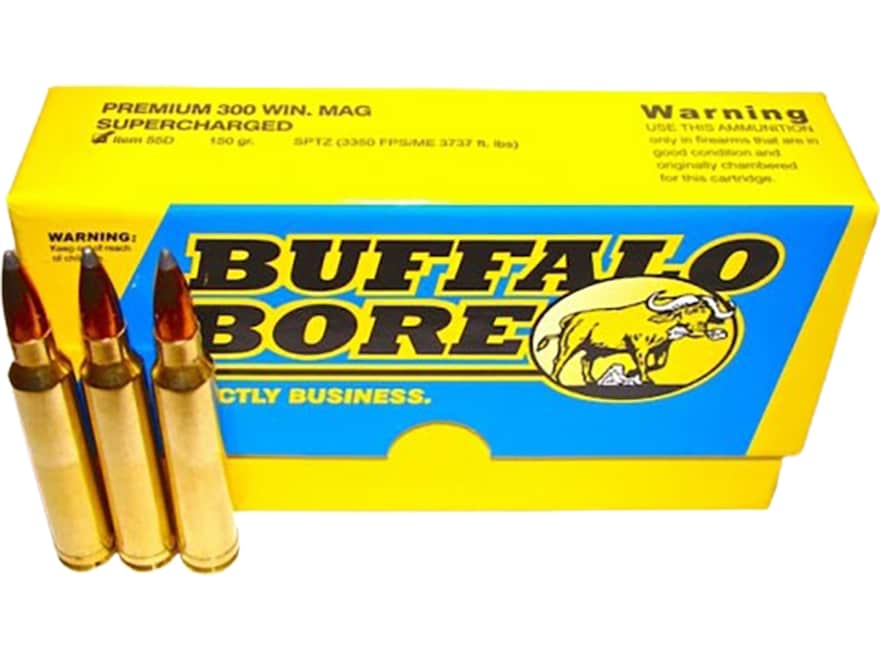 Buffalo Bore Supercharged 300 Winchester Mag Ammo 150 Grain Spitzer