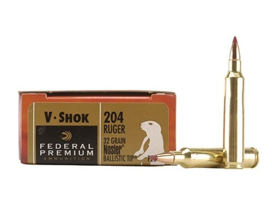 Federal Premium V-Shok 204 Ruger Ammo 32 Grain Nosler Ballistic Tip