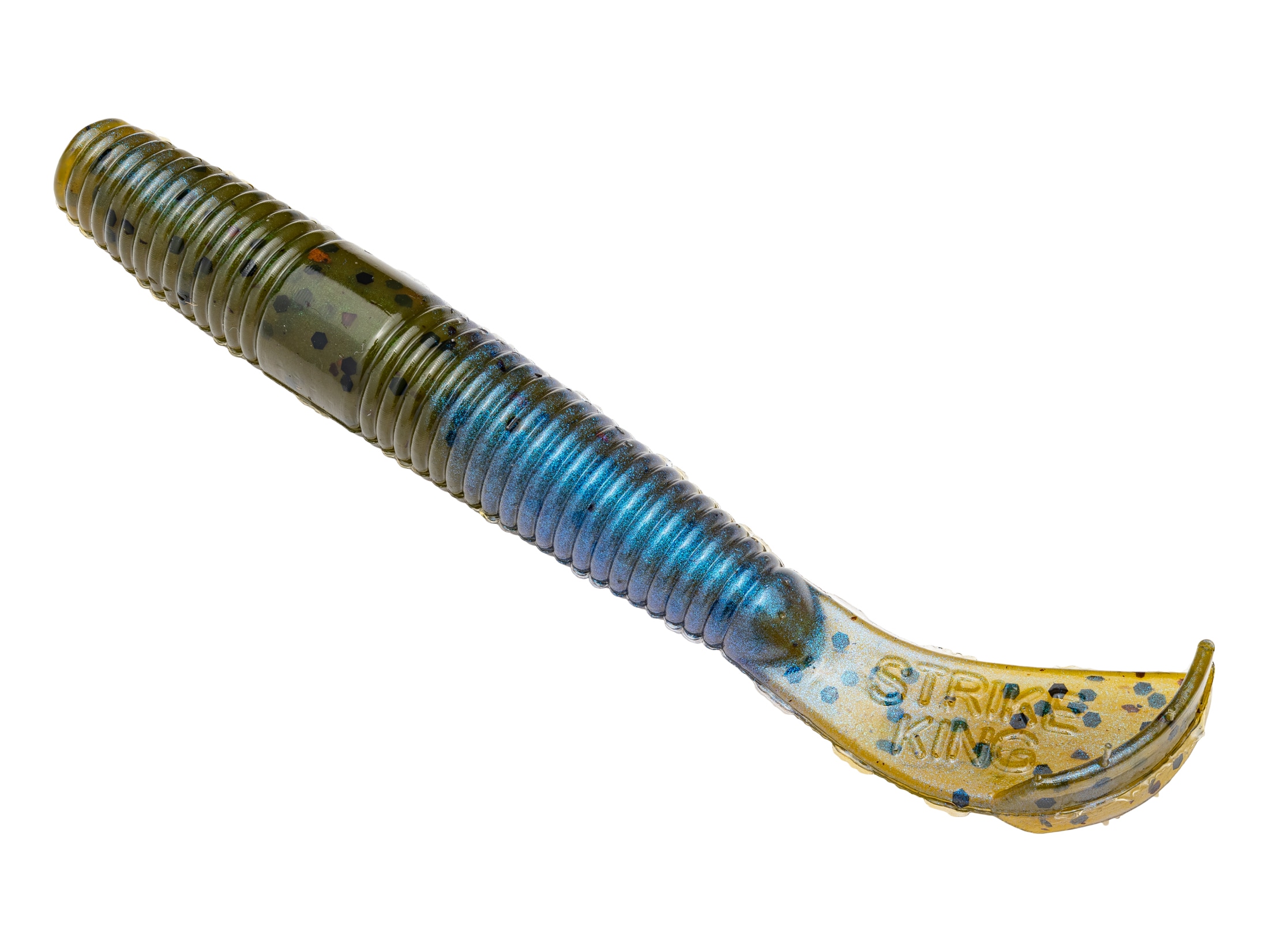 Strike King Rage Ned Cut-R Worm Black Blue Swirl