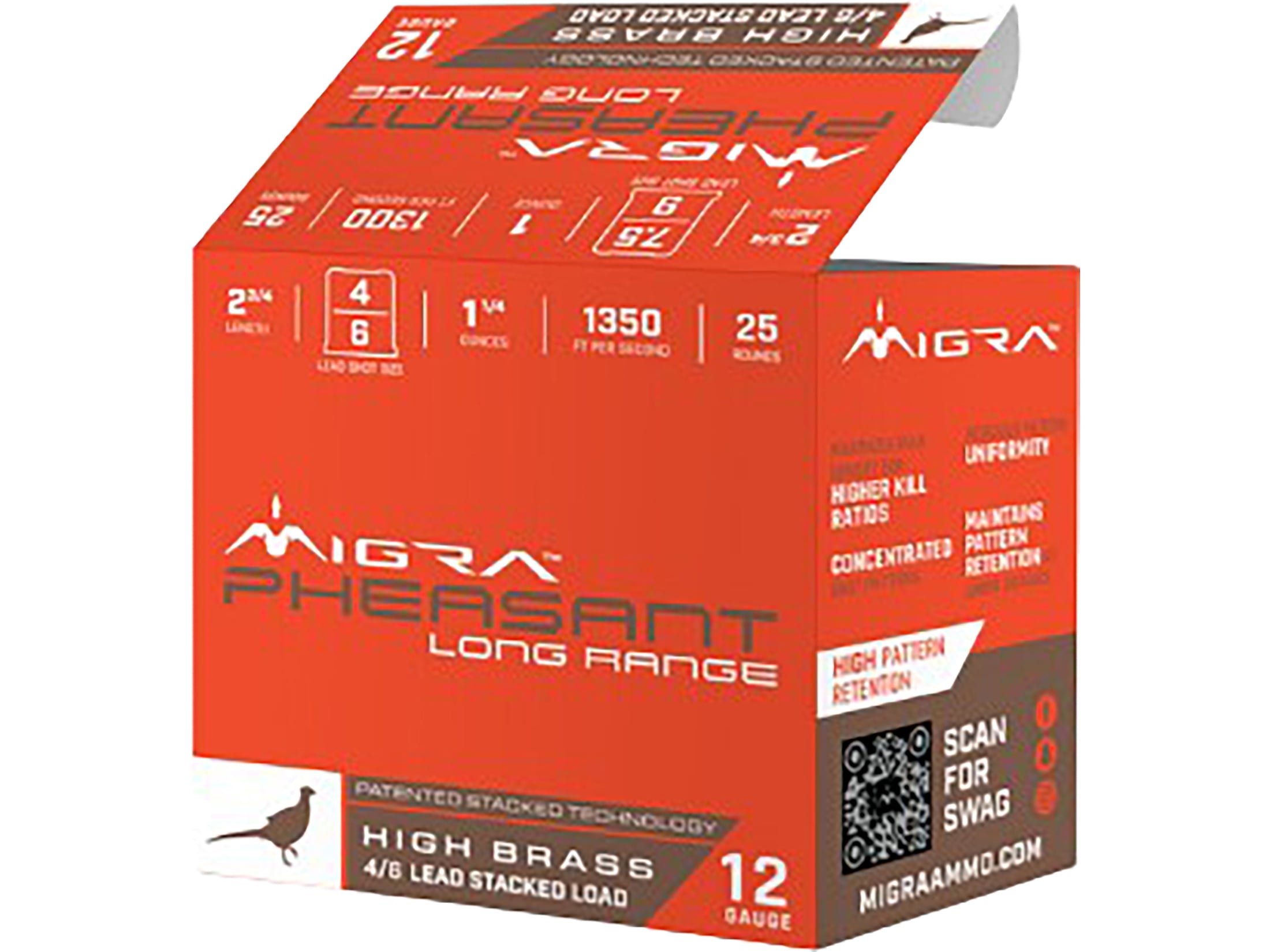 Migra Ammo Field 12 Ga Ammo 2-3/4 #4 #6 Lead Shot 1-1/4oz Case of 250