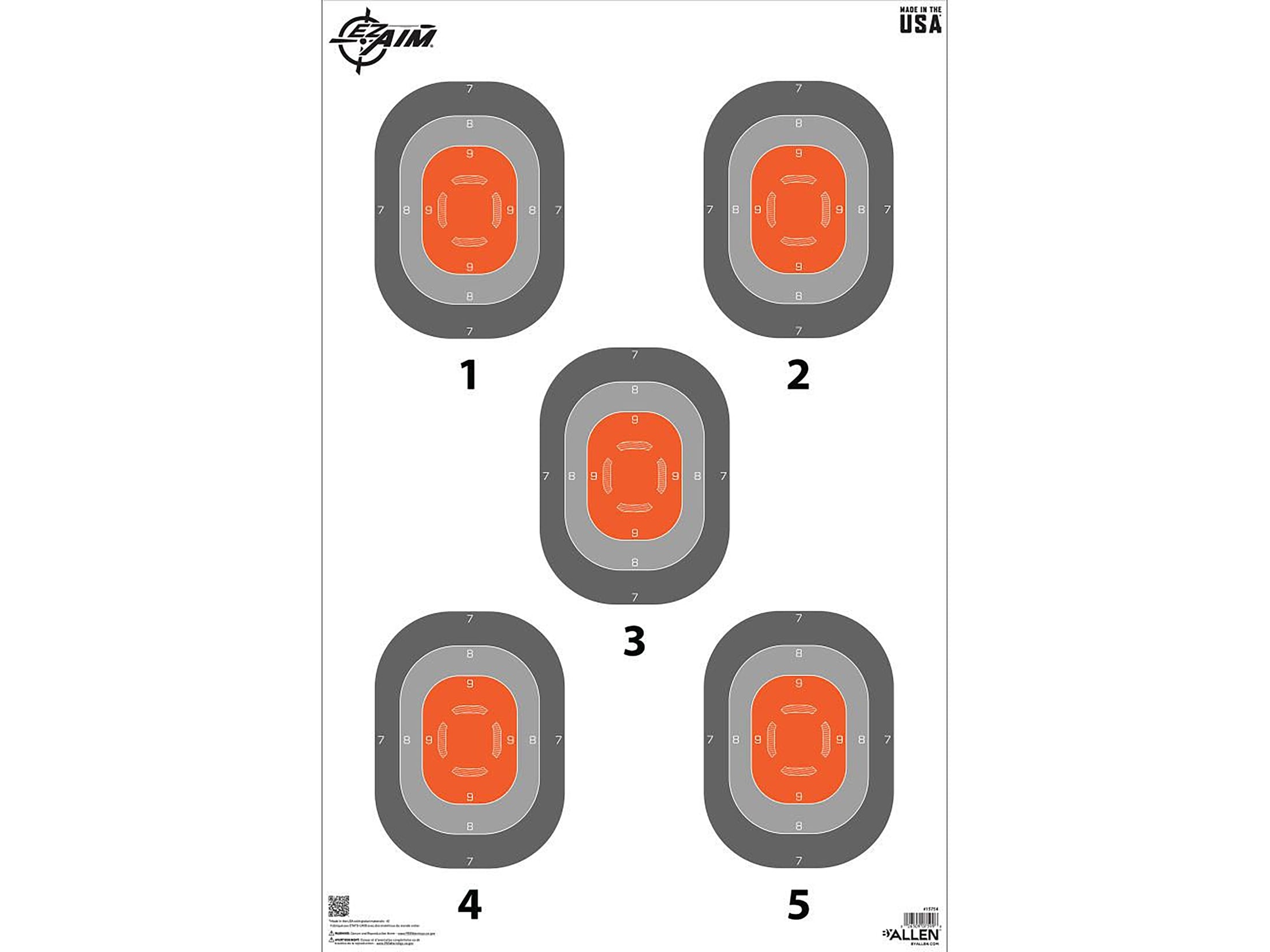 Allen EZ Aim 5 Spot Trainer Paper Target 50PK
