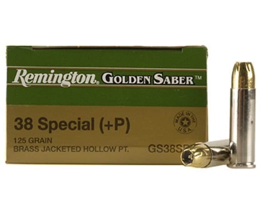 Remington Golden Saber Ammo 38 Special +P 125 Grain Brass Jacketed