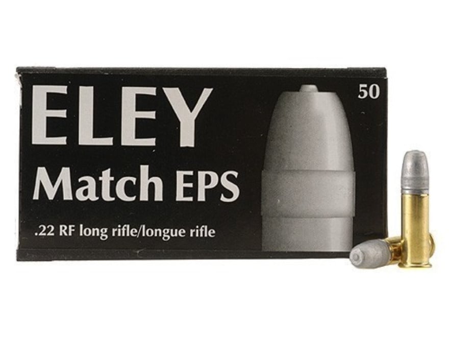 Eley Match EPS 22LR Ammo 40 Grain Lead Round Nose Flat Point Box of 50