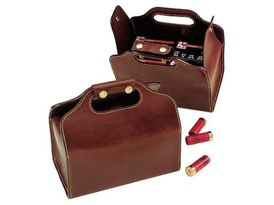 Galco 4 Box Shot Shell Ammo Carrier Leather Brown