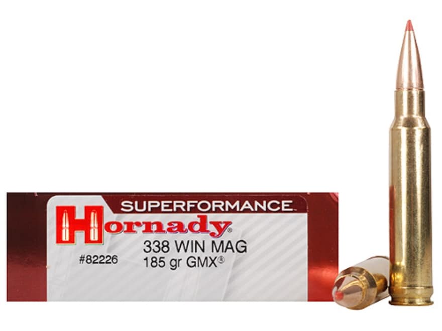 Hornady Superformance 338 Winchester Mag Ammo 185 Grain Hornady GMX