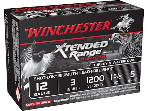 Winchester Xtended Range Bismuth Ammo 12 Ga 3 1-5/8 #5 Non-Toxic Shot