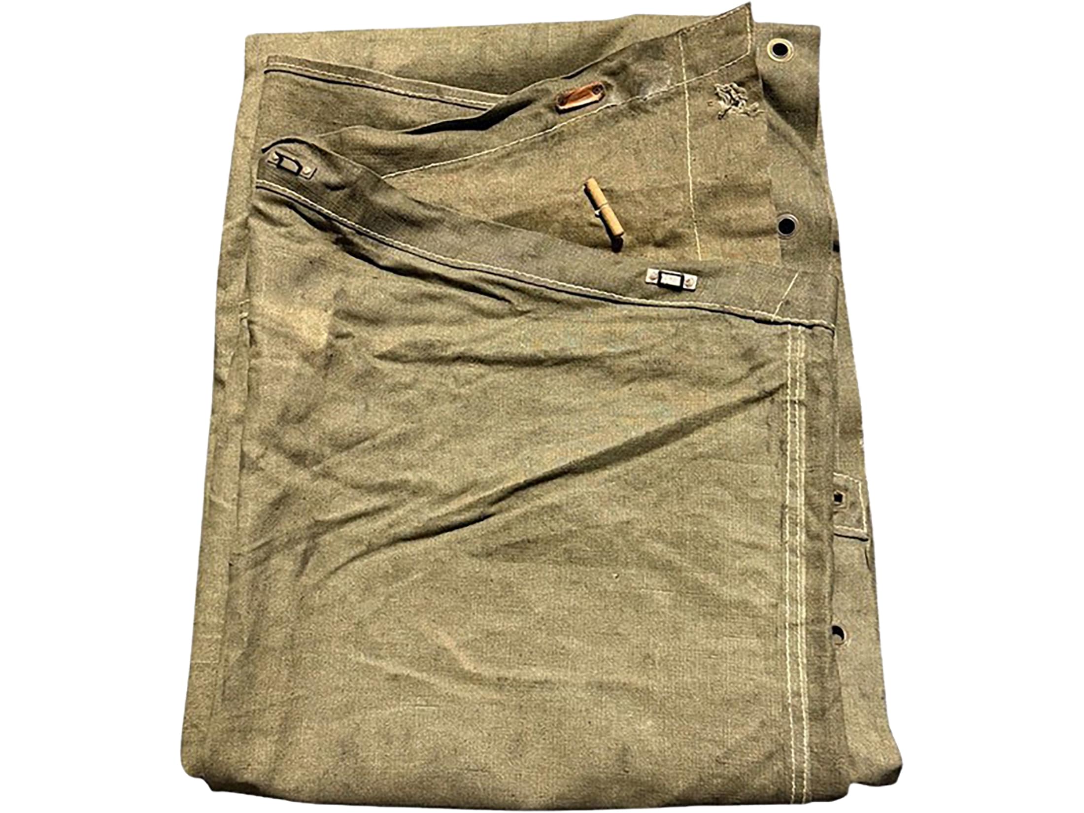 Military Surplus Czech Canvas Tarp 6.5'x8.5' Grade 2 Olive Drab