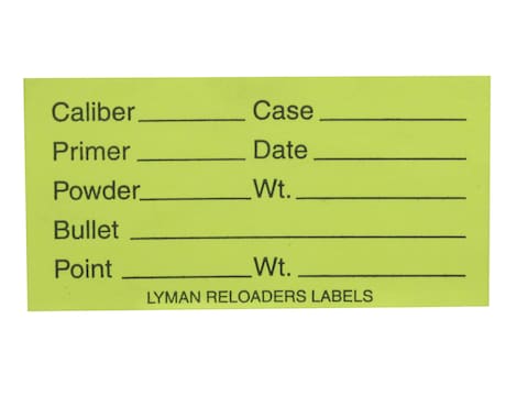 Lyman Peel Stick Reloader's Labels Rifle/Pistol 1 x 2 Fluorescent