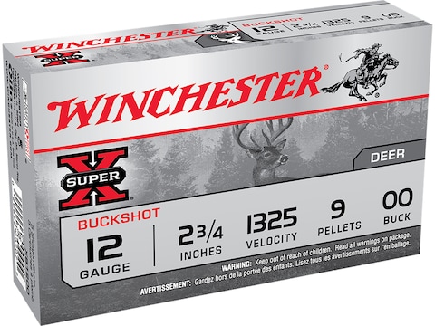 Winchester Super-X Ammo 12 Ga 2-3/4 Buffered 00 Buckshot 9 Pellets