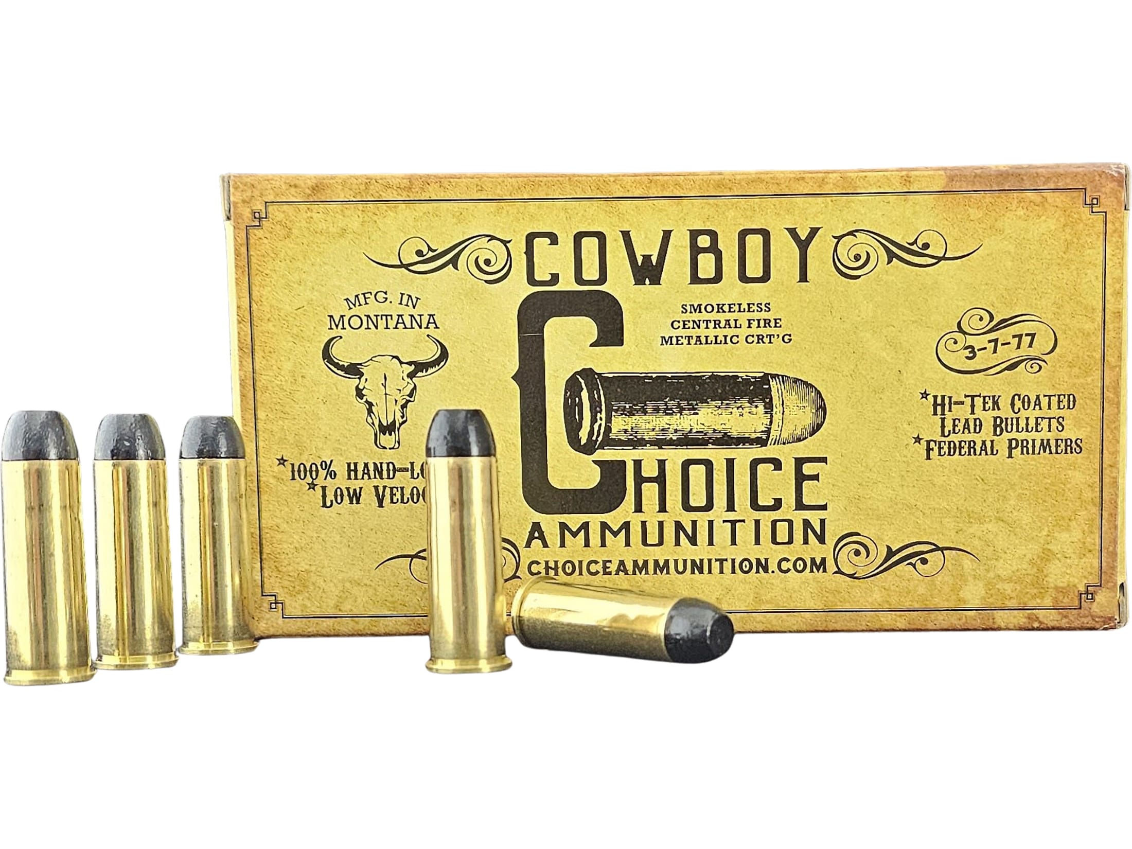 Choice Cowboy 44-40 WCF Ammo 200 Grain Flat Nose Box of 50
