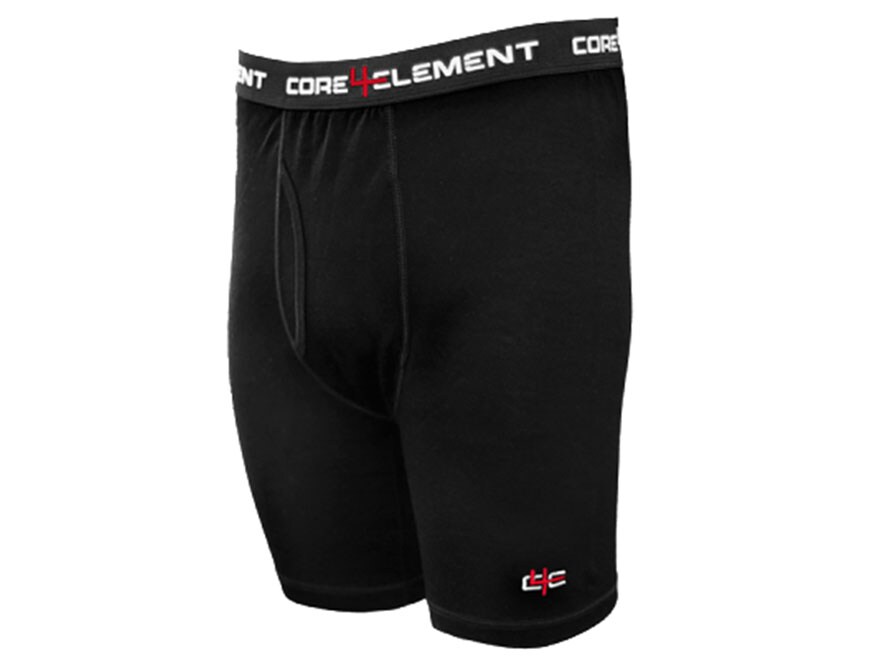 Core4Element Men's Merino 50/50 Boxer Merino Wool Polyester Black 2XL