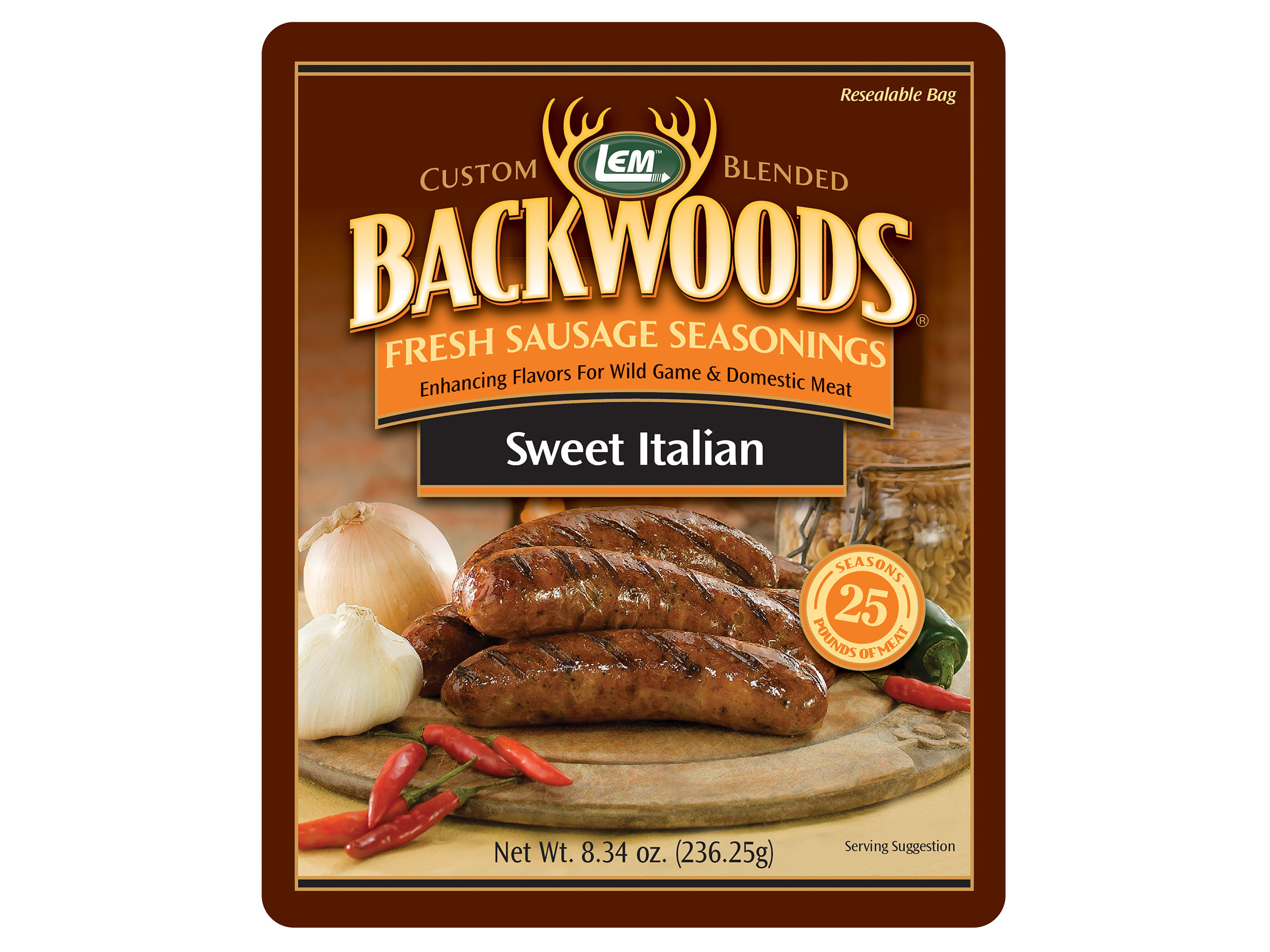 LEM Backwoods Bratwurst Sausage Seasoning 25 lbs