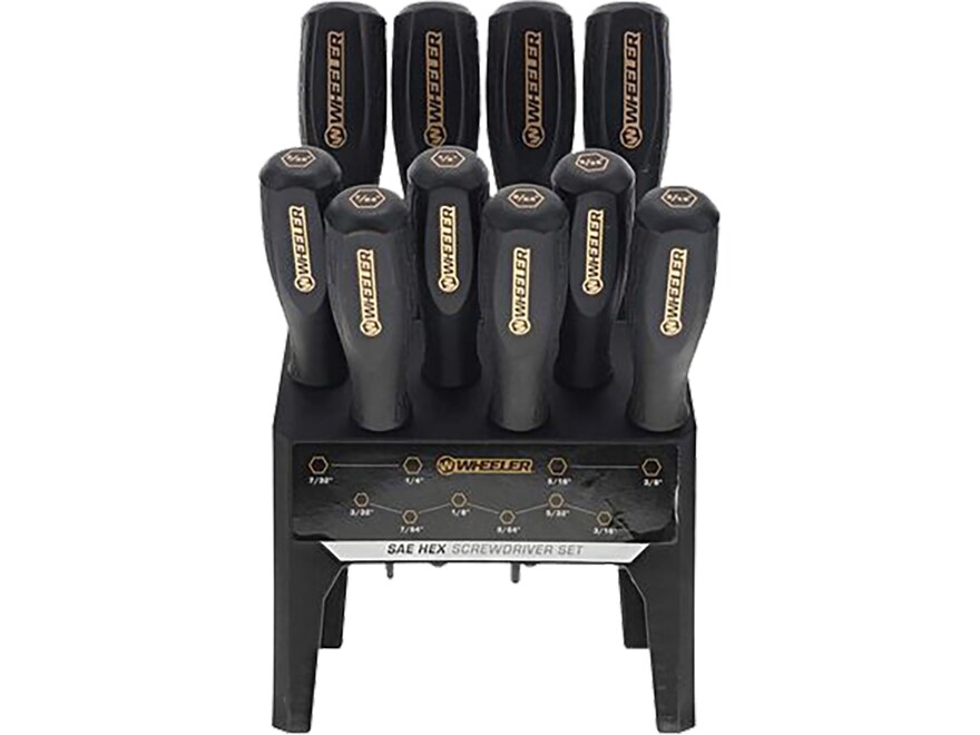 Wheeler 10 Piece SAE Hex Benchtop Screwdriver Set