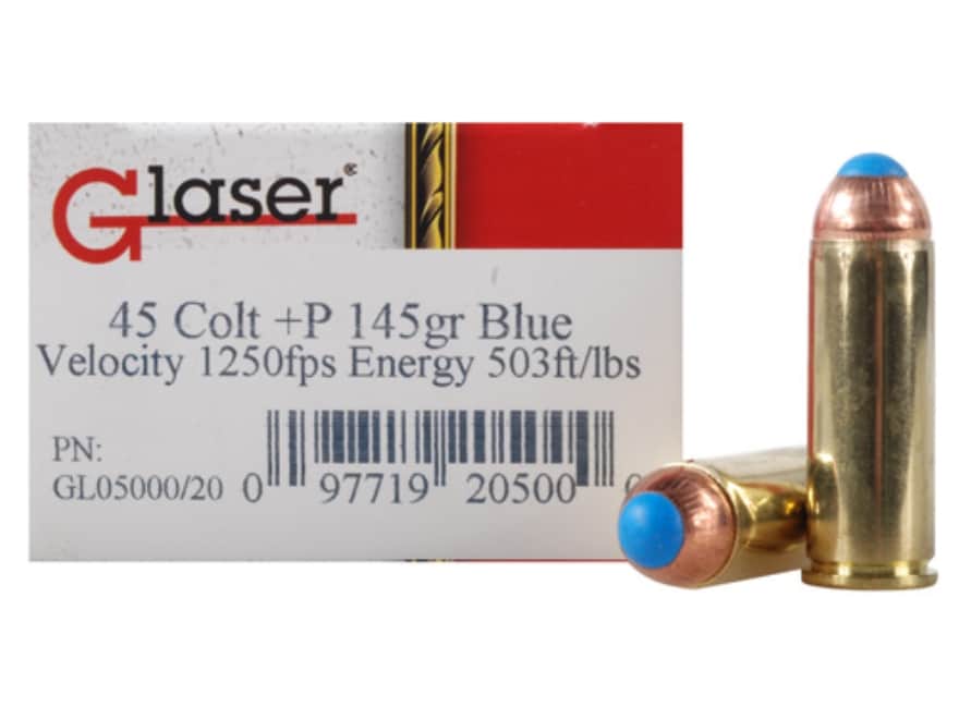 Glaser Blue Safety Slug Ammo 45 Colt (Long Colt) +P 145 Grain Safety