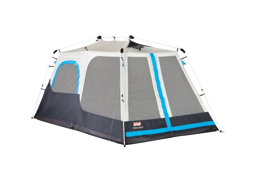 Coleman 8-Man Instant Cabin Tent Polyester Blue, Silver Black