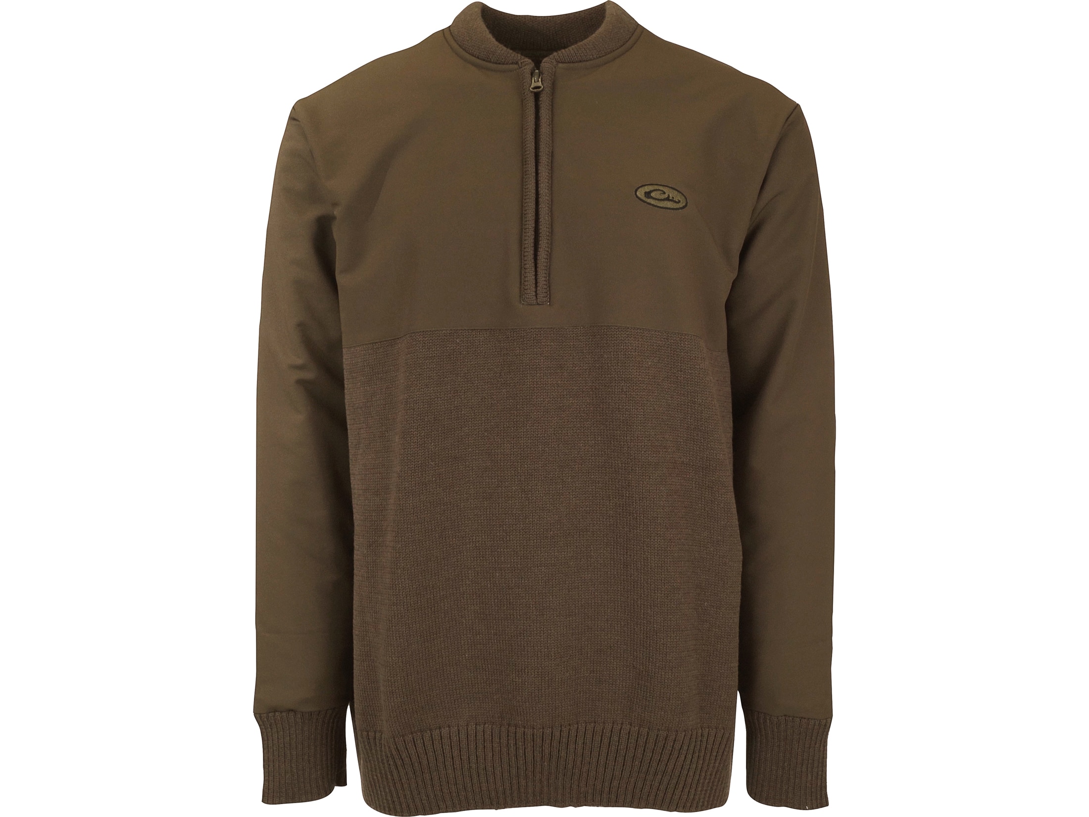 Drake Men's Wool 1/4 Zip Sweater Brown Medium