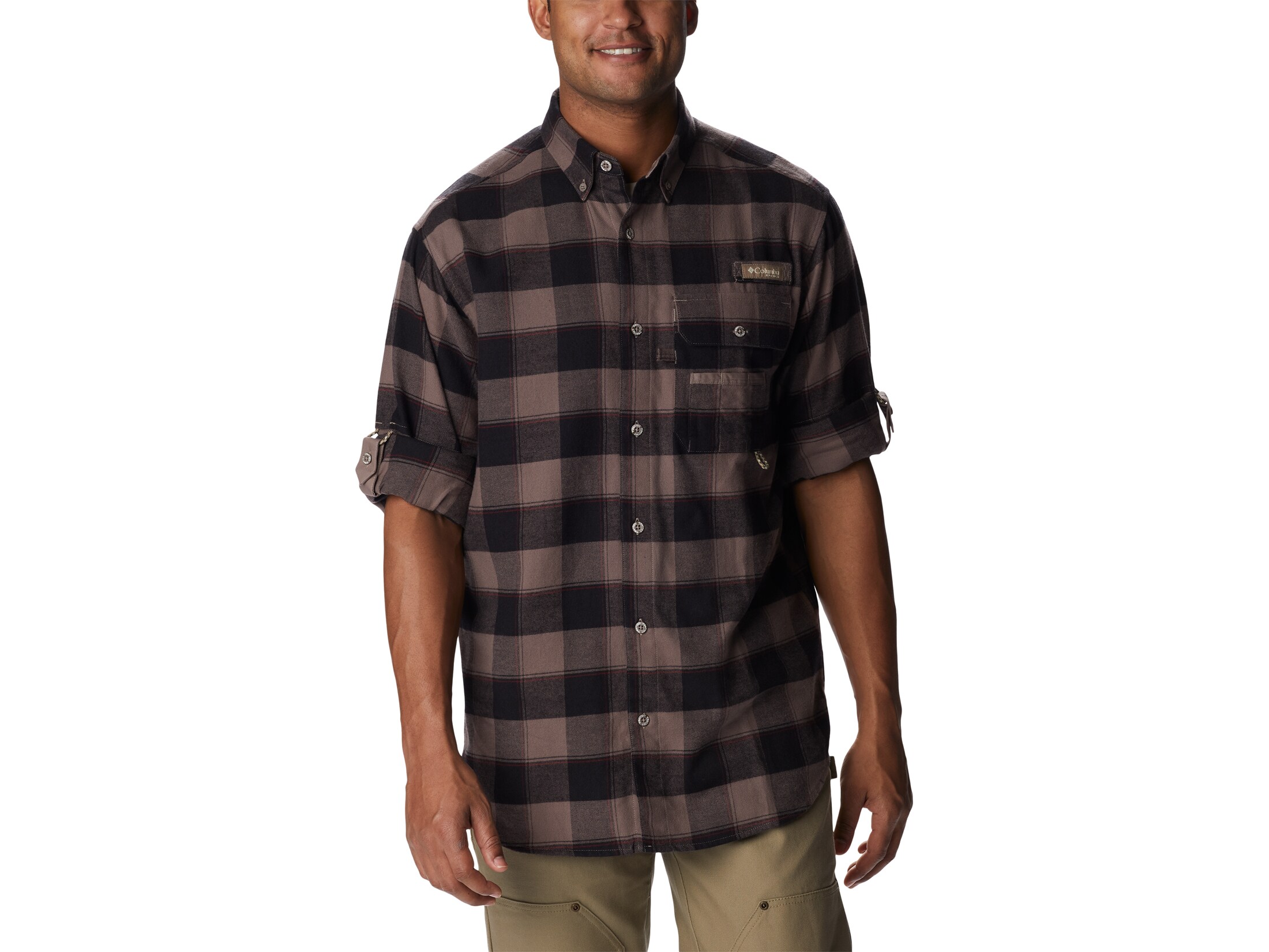 Columbia Men's Sharptail Flannel Shirt Chalk Fieldwork Ombre 2XL