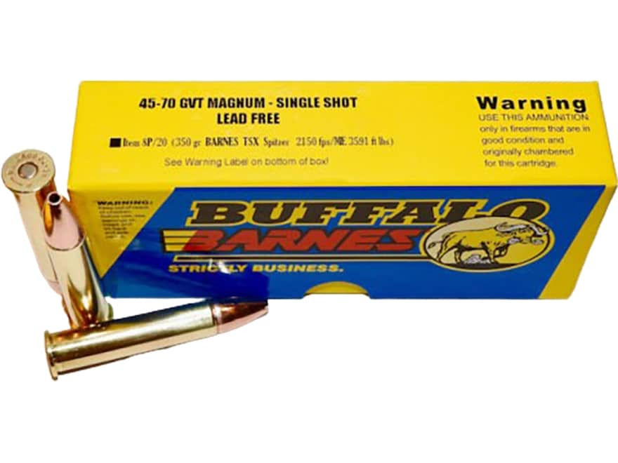 Buffalo Bore Mag Ammo 45-70 Government 350 Grain Barnes TSX Solid