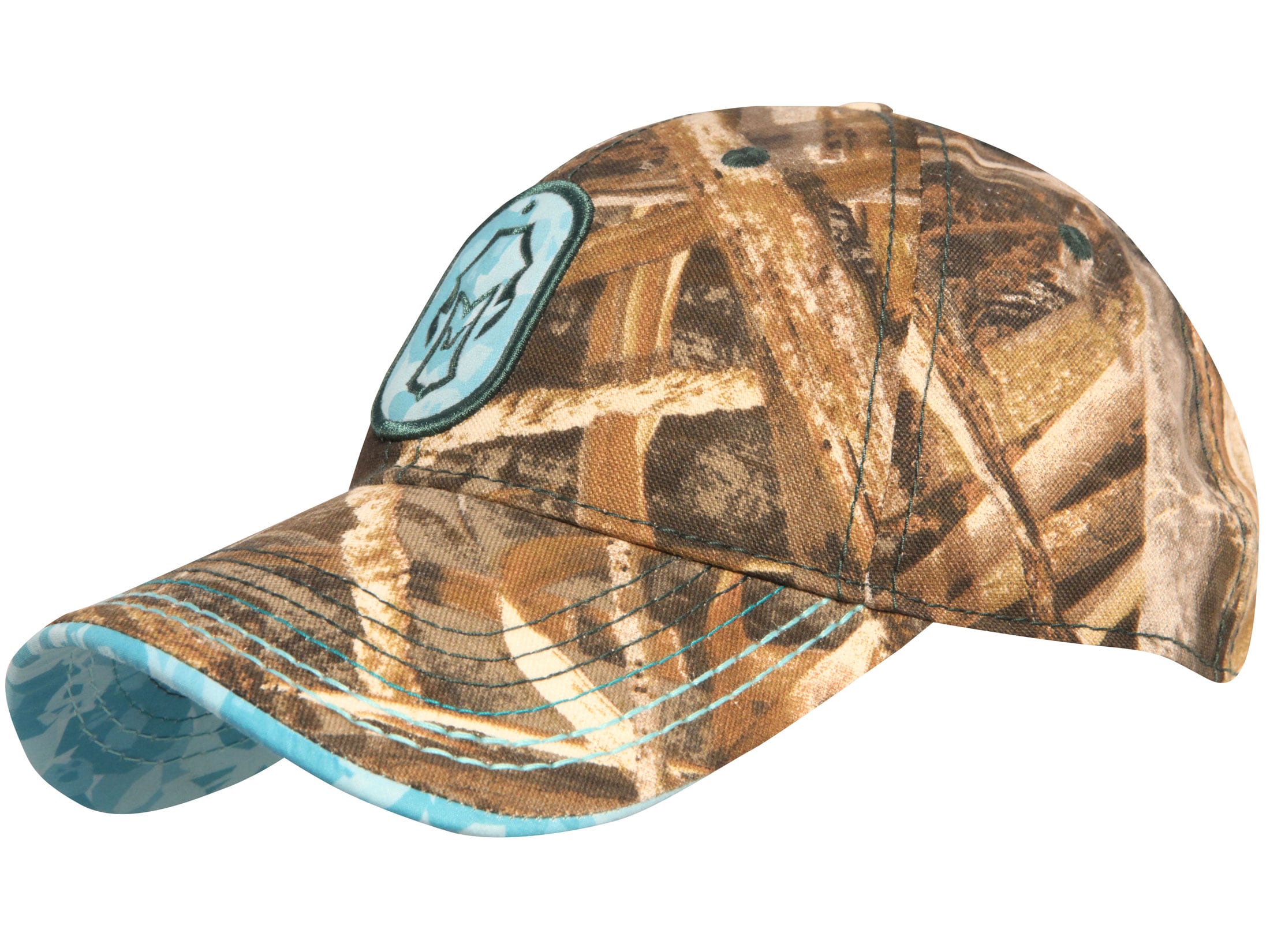 Hard Core Women's Teal Hunter Cap Synthetic Blend Realtree Max-5 Camo
