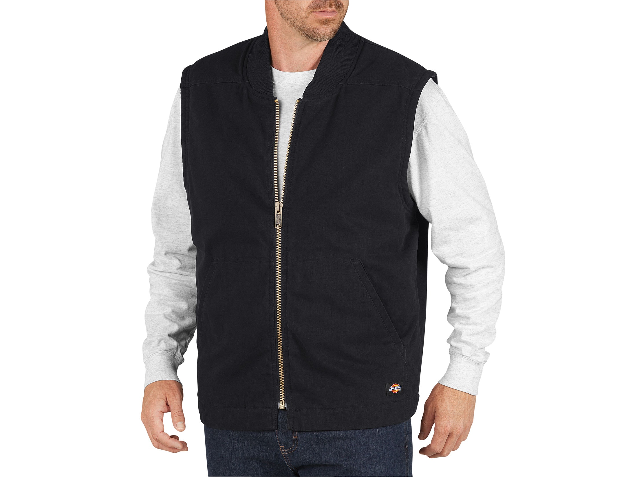 Dickies Sanded Duck Insulated Vest Cotton Rinsed Brown Medium