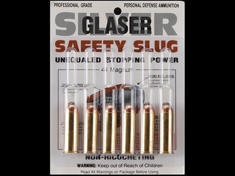 Glaser Silver Safety Slug Ammo 44 Remington Mag 135 Grain Safety Slug