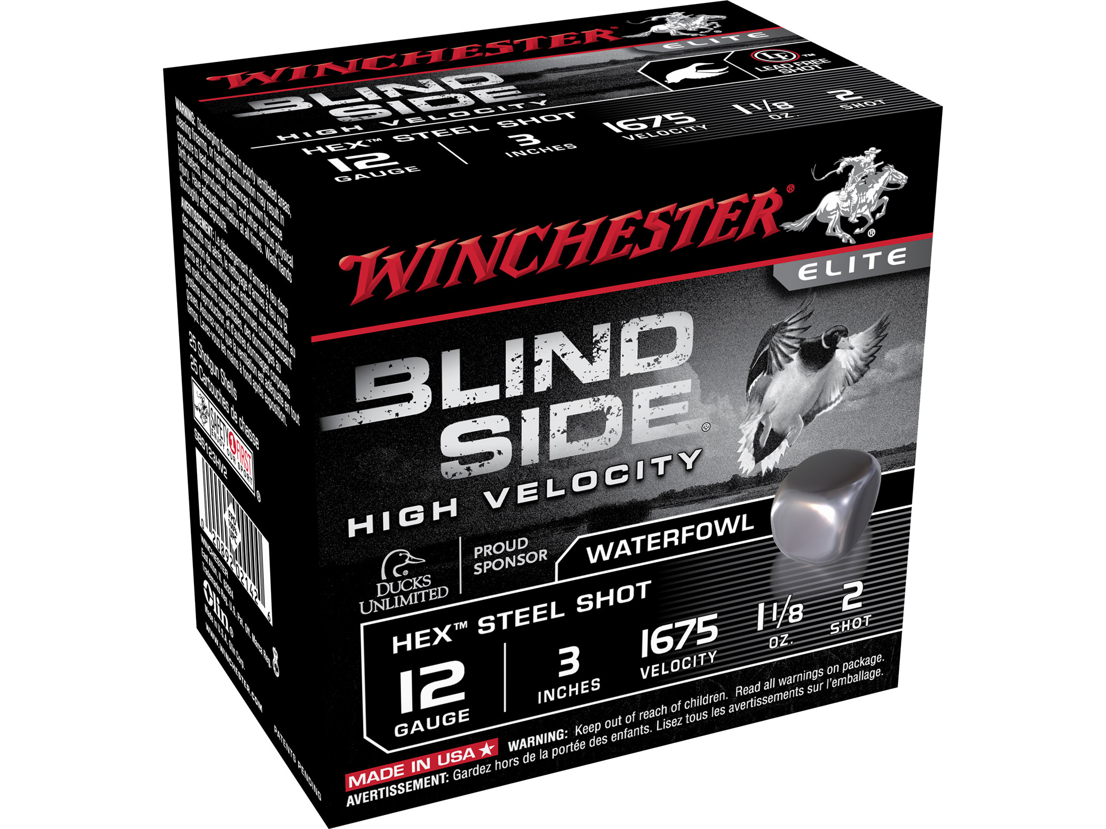 Winchester Blind Side High Velocity Waterfowl 12 Ga Ammo 3 #2 Steel