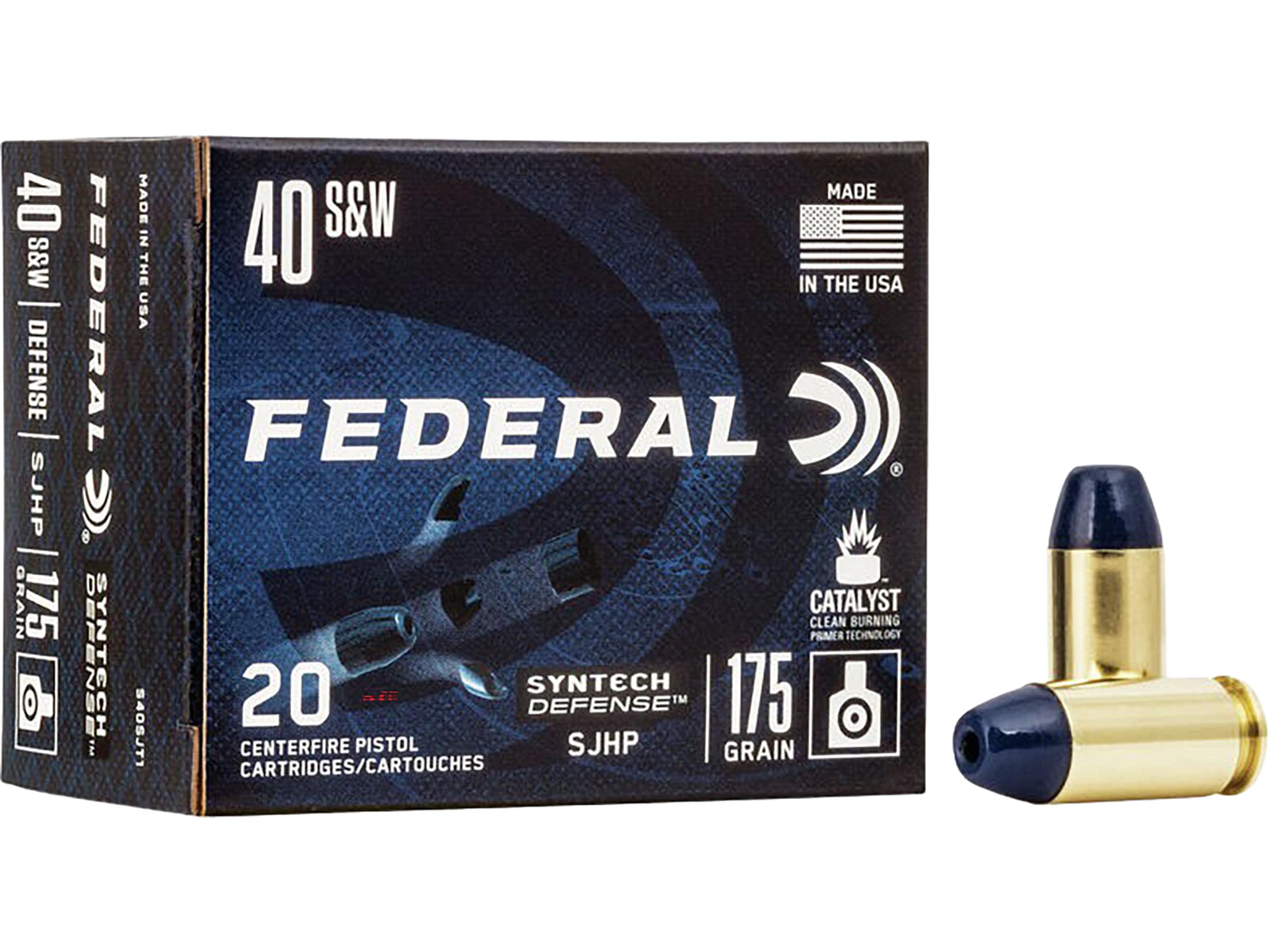 Federal Syntech Defense 40 S&W Ammo 175 Grain Federal Syntech Defense