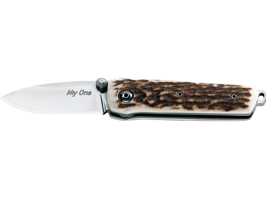 Fox Knives My One Folding Knife 2 Drop Point N690Co SS Blade Stag